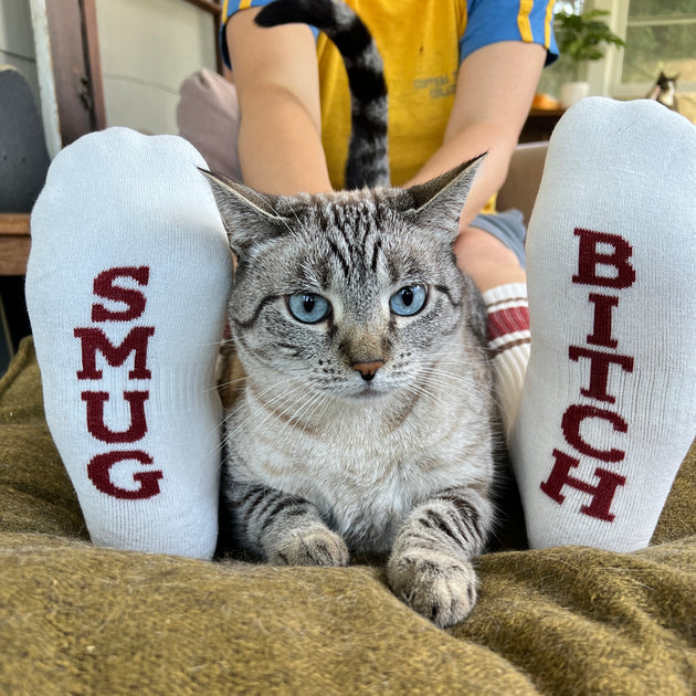 Smug B*tch White - Socks – Buffering The Vampire Slayer